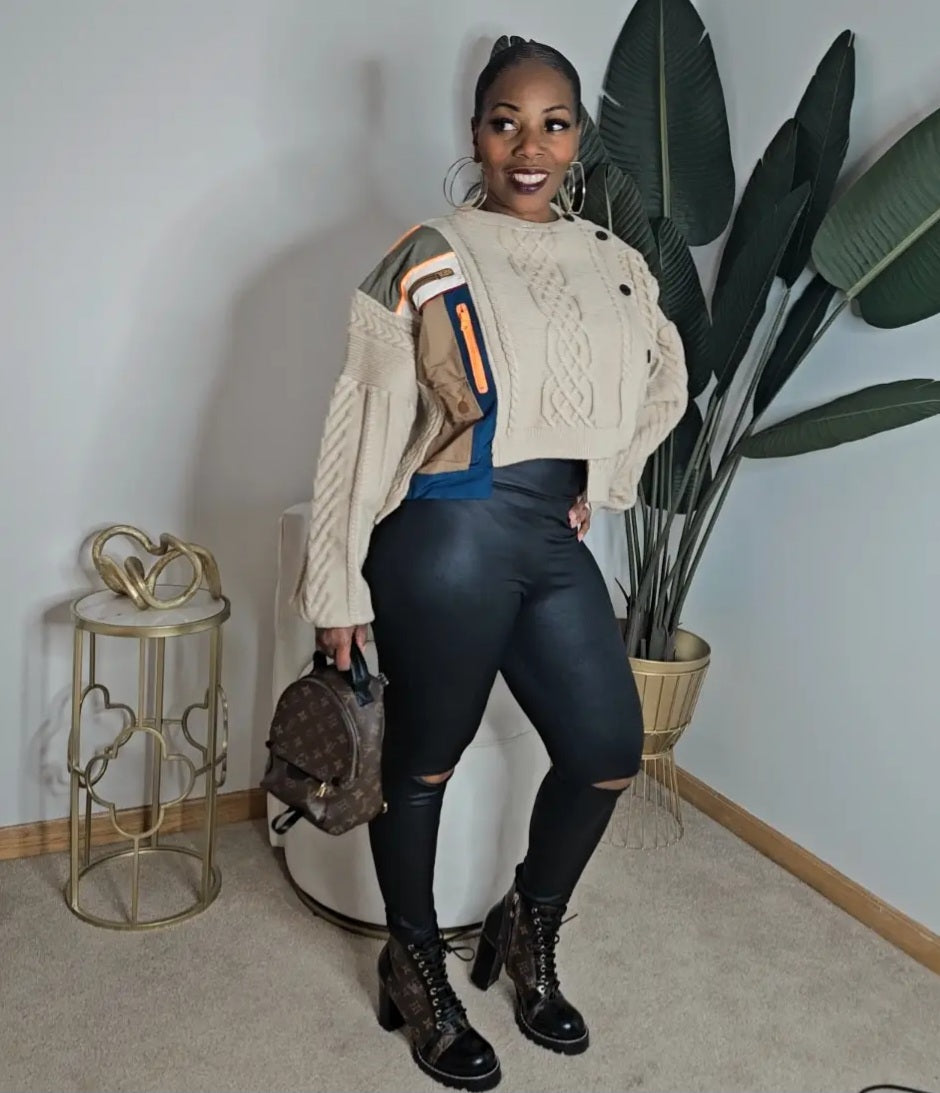 Oversize Patchwork Sweater – Obsessed Chicago Boutique